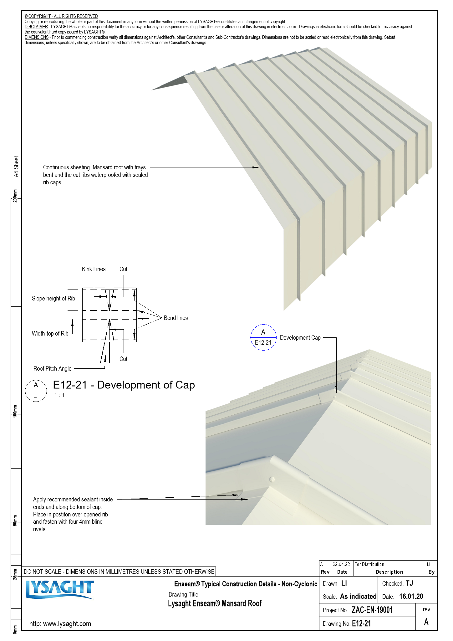 E12-21 - Lysaght Enseam® Mansard Roof - BIMcontent.com